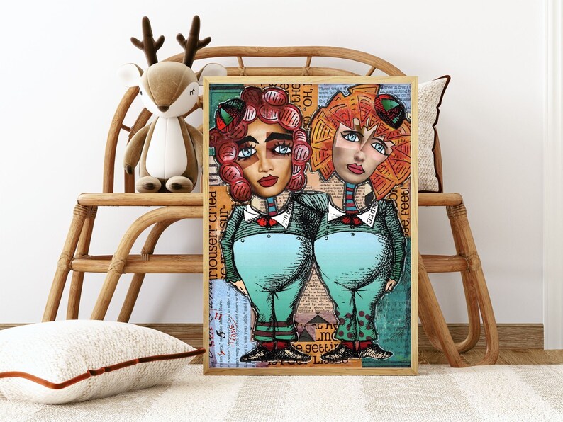 Alice in Wonderland Poster - Digital Download, Tweedle Dee and Tweedle ...