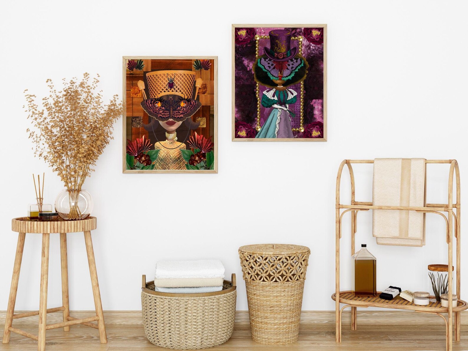 Dark Academia Gallery Wall Art Set - Butterfly Woman & Moth Woman ...