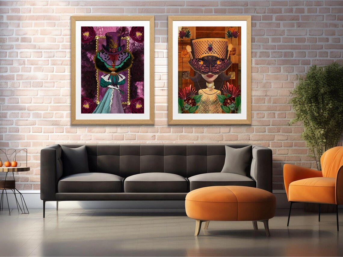 Dark Academia Gallery Wall Art Set - Butterfly Woman & Moth Woman ...