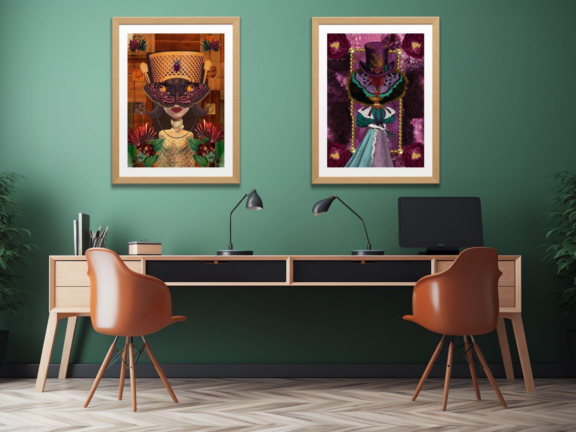 Dark Academia Gallery Wall Art Set - Butterfly Woman & Moth Woman ...