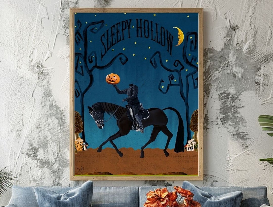 Headless Horseman Sleepy Hollow Halloween Wall Art Printable - Digital ...