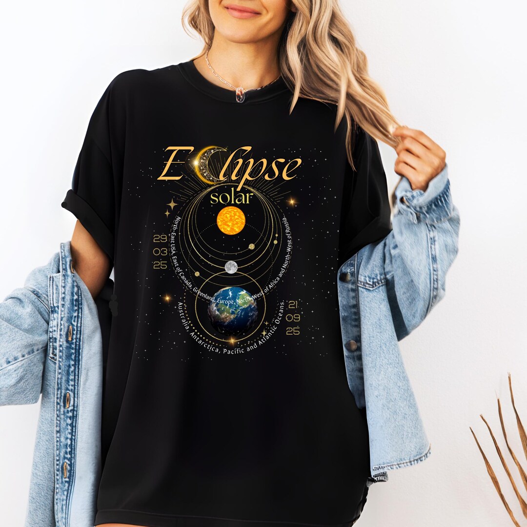 Solar Eclipse 2025 T-shirt, Astronomy March 29th Souvenir Tee, Unisex ...