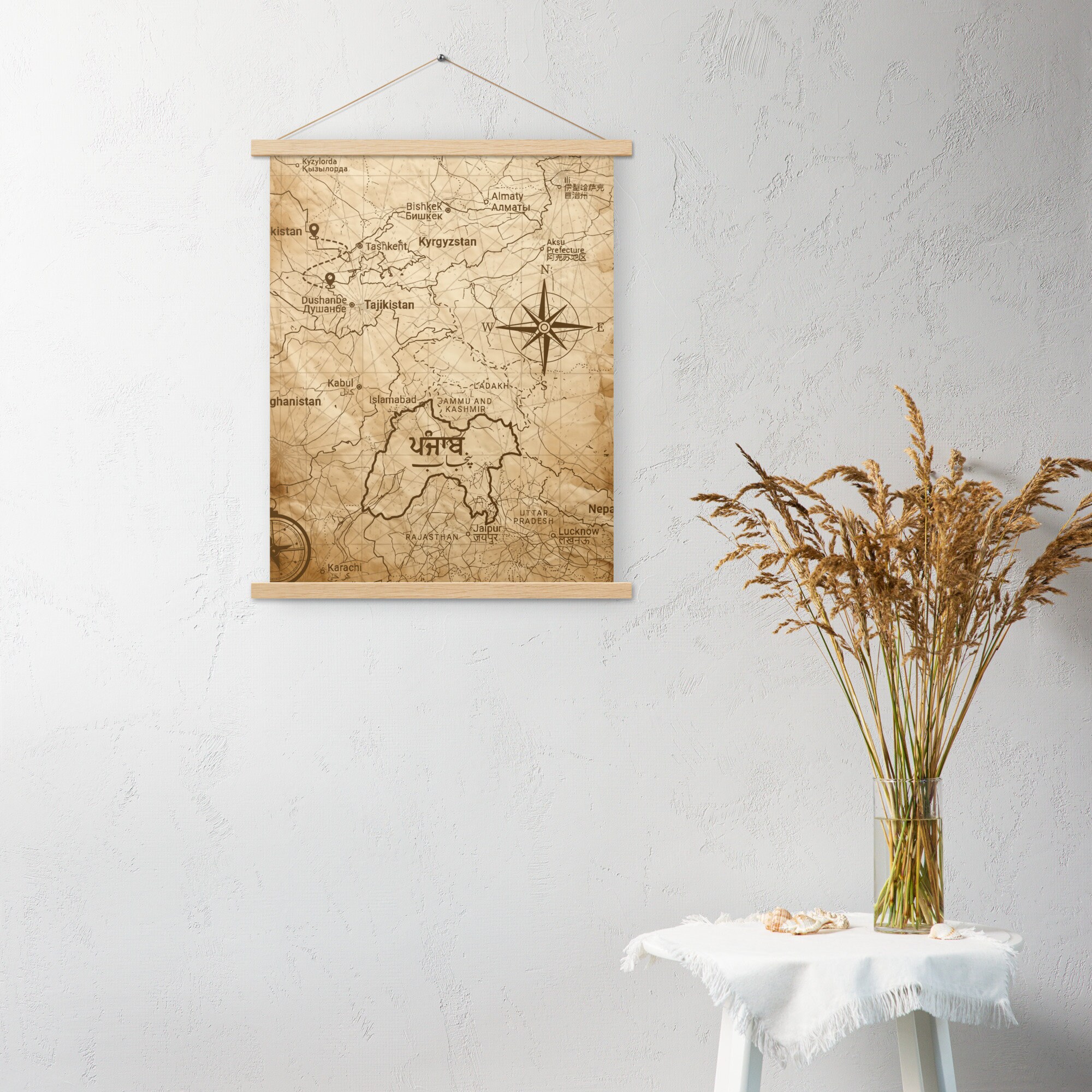 Old Punjab Map Poster | Old Punjabi Wall Art | Old Punjab India Decor ...