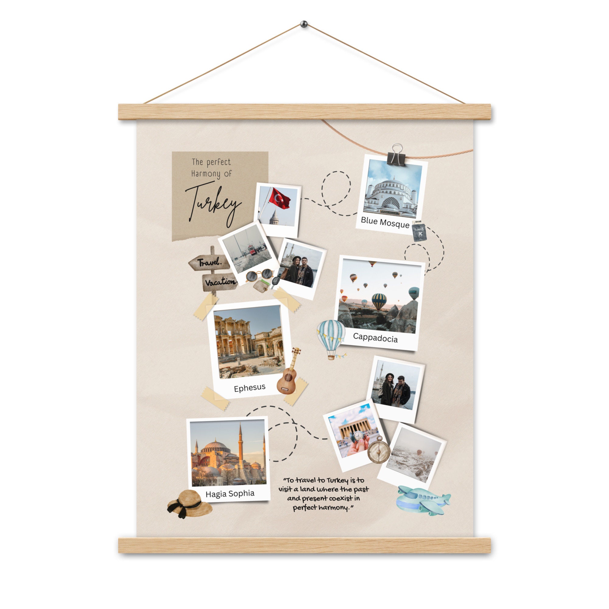 Personalized Travel Collage | Custom Photo Wall Art | Wanderlust Memory ...