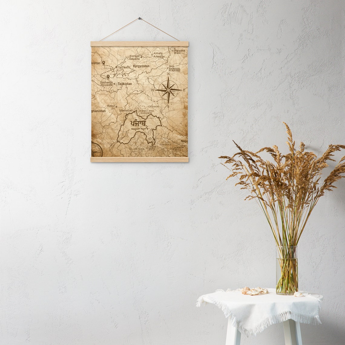 Old Punjab Map Poster | Old Punjabi Wall Art | Old Punjab India Decor ...