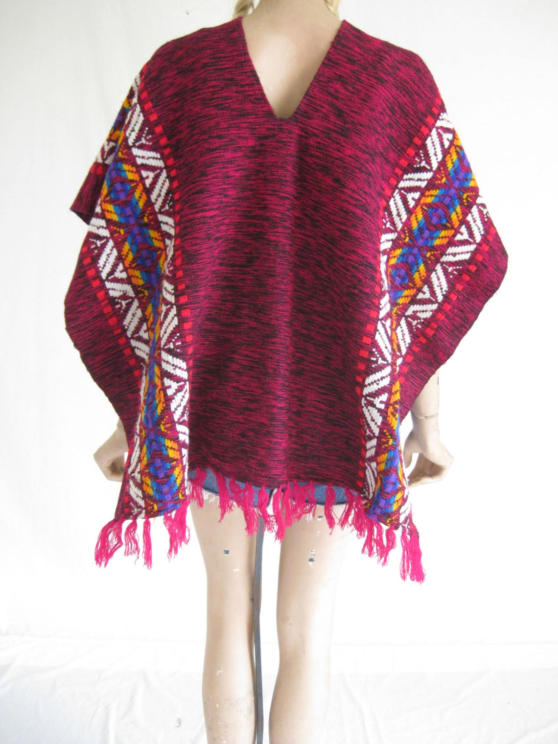 Vintage Embroidered Boho Hippie Poncho. | Etsy