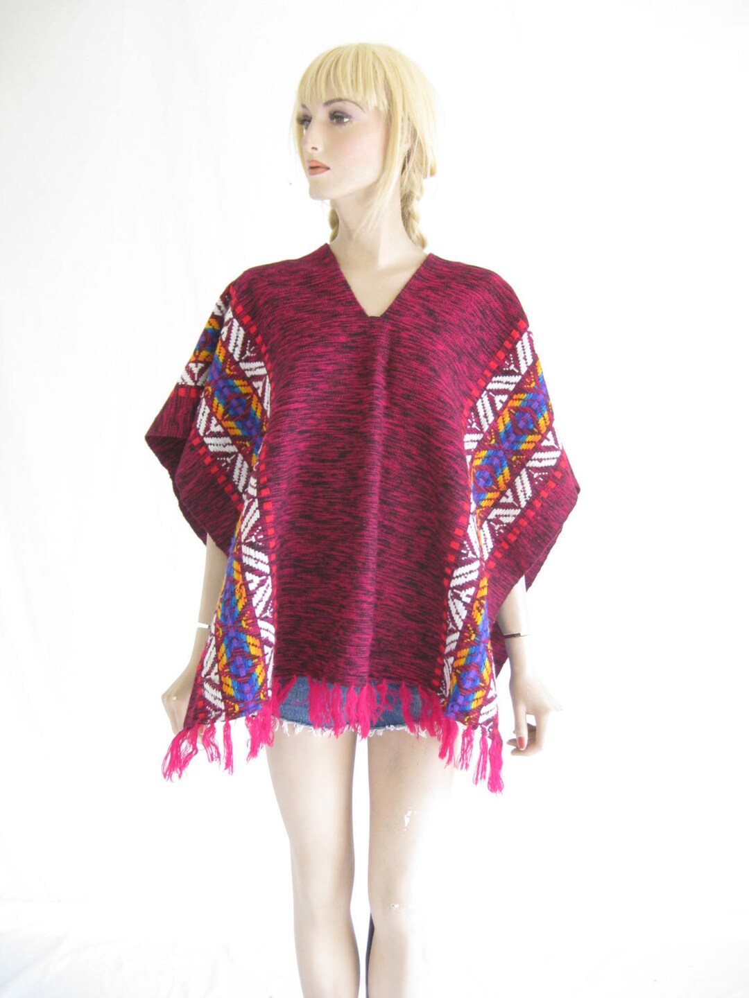 Vintage Embroidered Boho Hippie Poncho. - Etsy