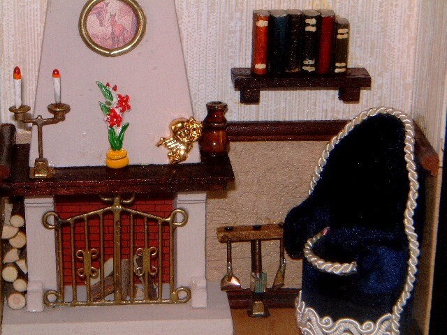 Fireplace Wooden Shadow Box, Detailed Wood Art, Hand Made, Home Decor ...