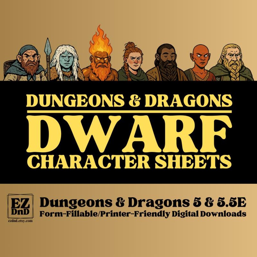 Dungeons & Dragons Character Sheets - Dwarf Expansion Pack - Form ...
