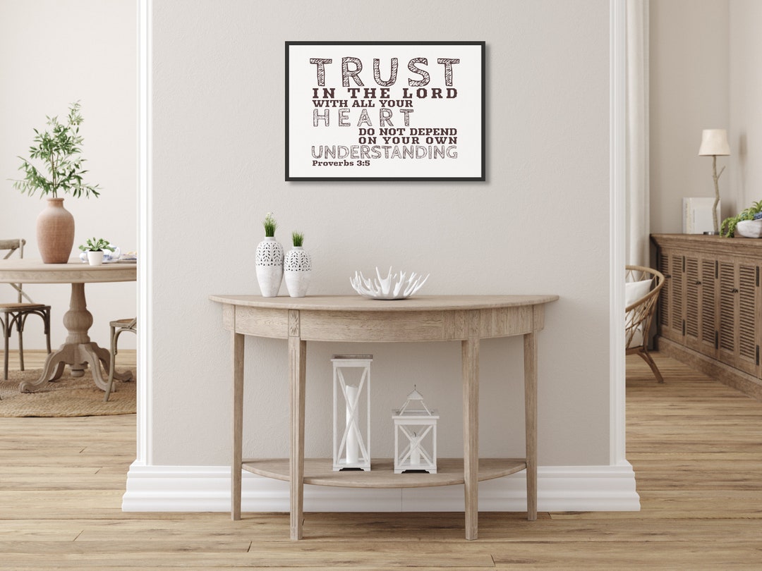 Trust in the Lord | Proverbs 3:5 | Bible Verse Wall Art | Scripture ...