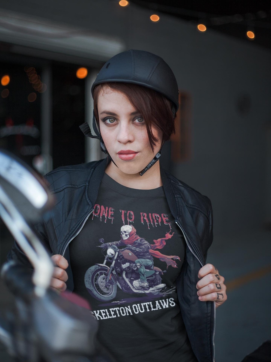 Bone to Ride T-shirt | Skeleton Outlaws T-shirt | Biker Tee for Men ...
