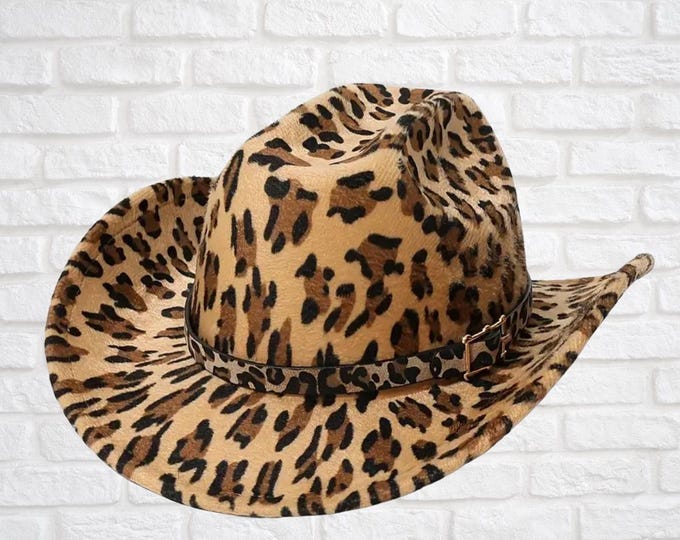 Leopard Cowboy Hat With Accessory - Etsy