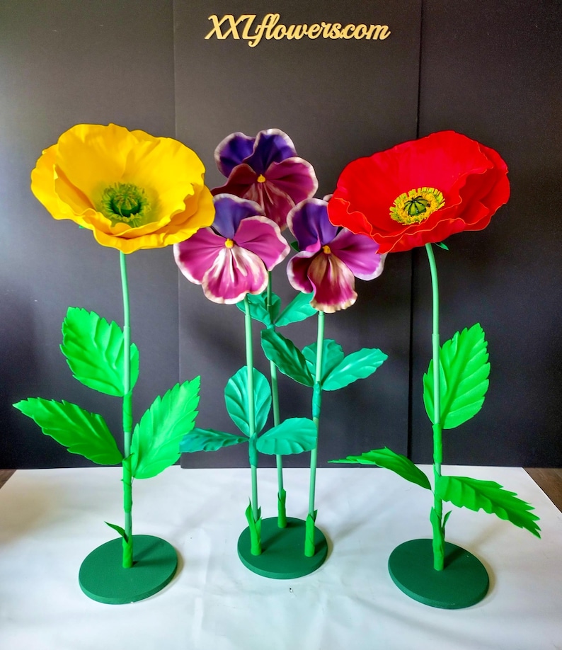 Giant Flower Window Display Poppy, Oversized Retail Prop, Large Store ...