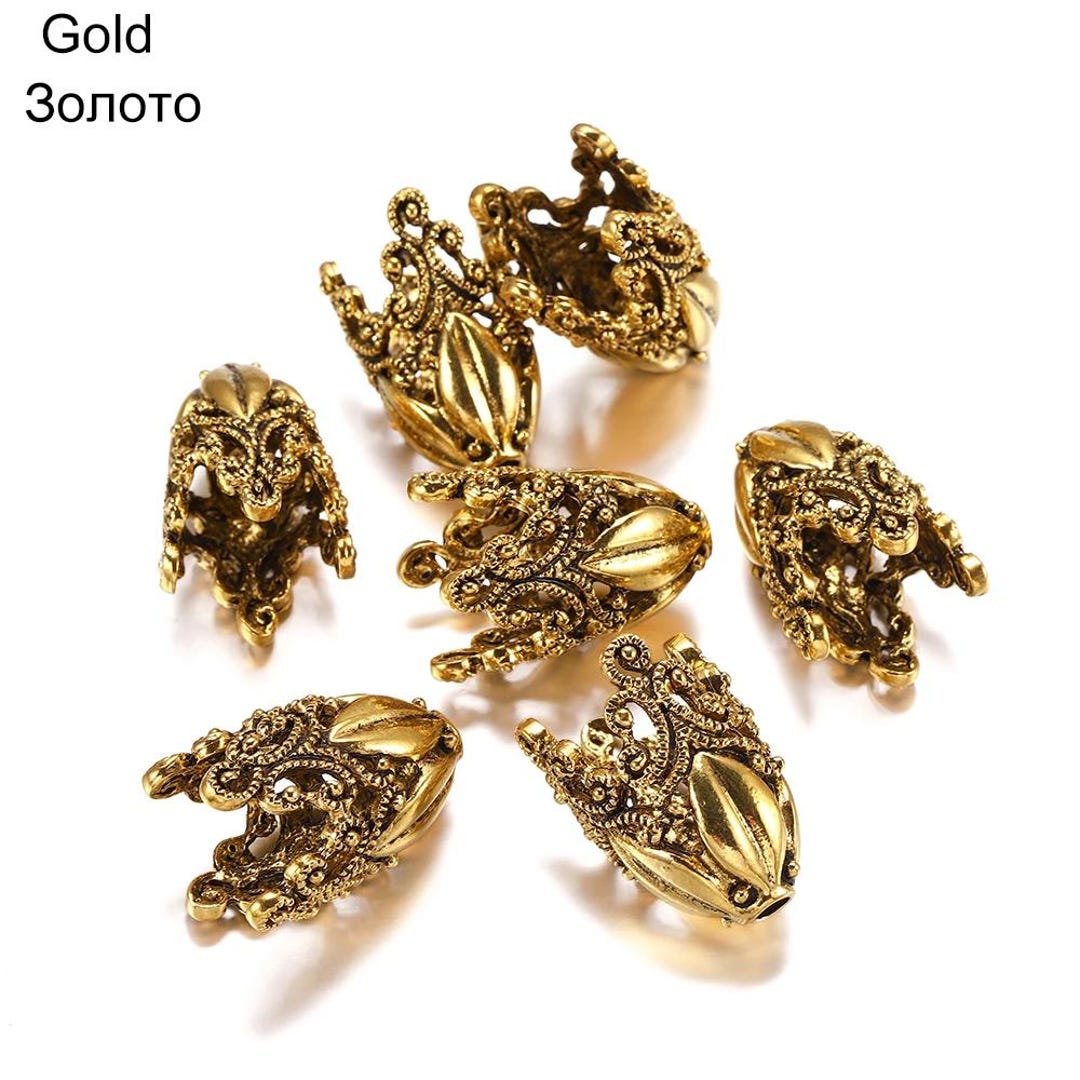 Filigree Flower Bead Caps Antique Style Bead Caps Connector for Jewelry ...