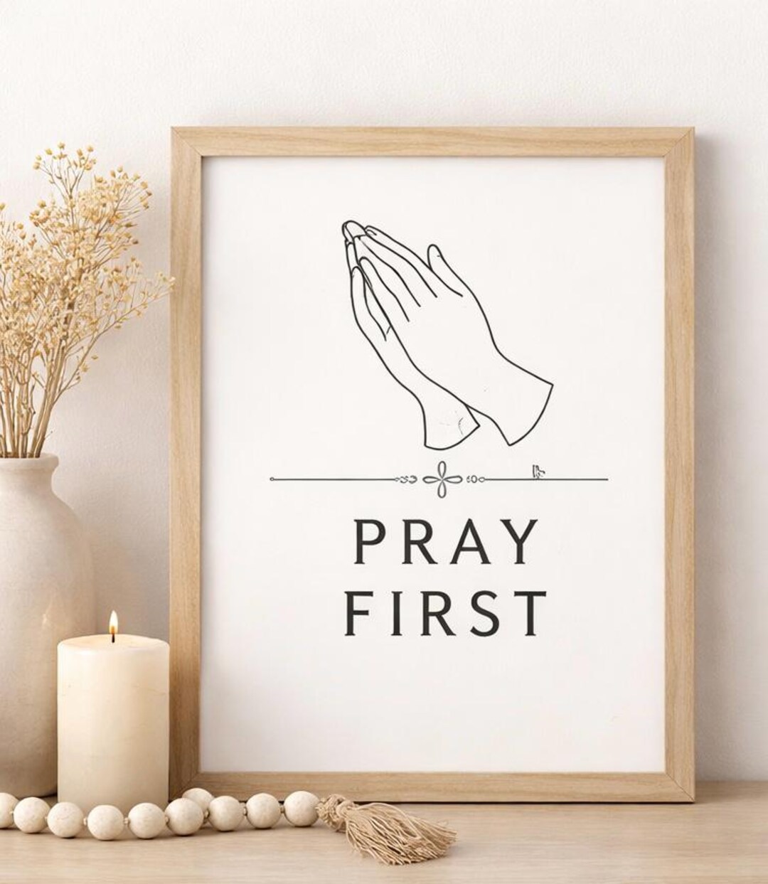 Pray First Christian Wall Art Printable | Faith Quote Digital Download ...