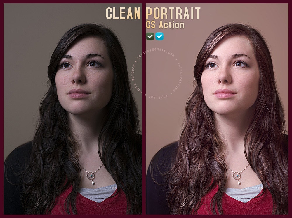 CLEAN PORTRAIT Photoshop Action - Etsy