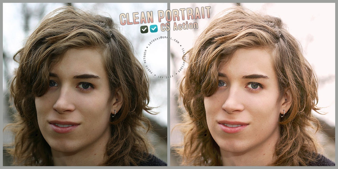 CLEAN PORTRAIT Photoshop Action - Etsy