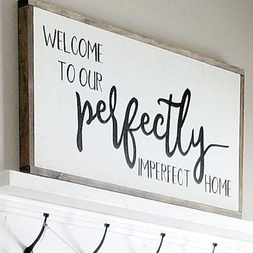 Welcome to Our Perfectly Imperfect Home Wall Quotes Vinyl | Etsy
