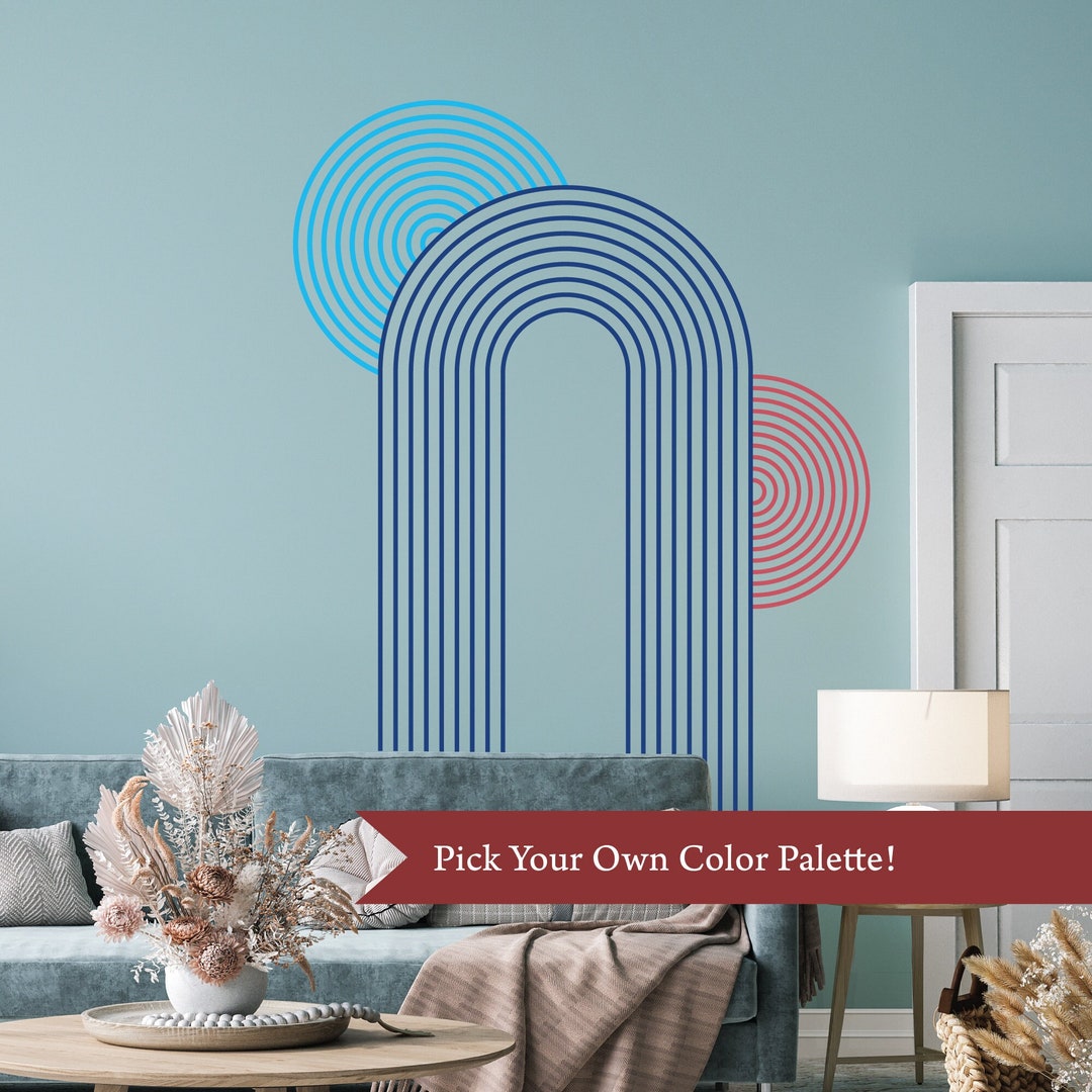 Boho Lined Arches and Semi Circles Wall Art Decal Tri-color - Etsy