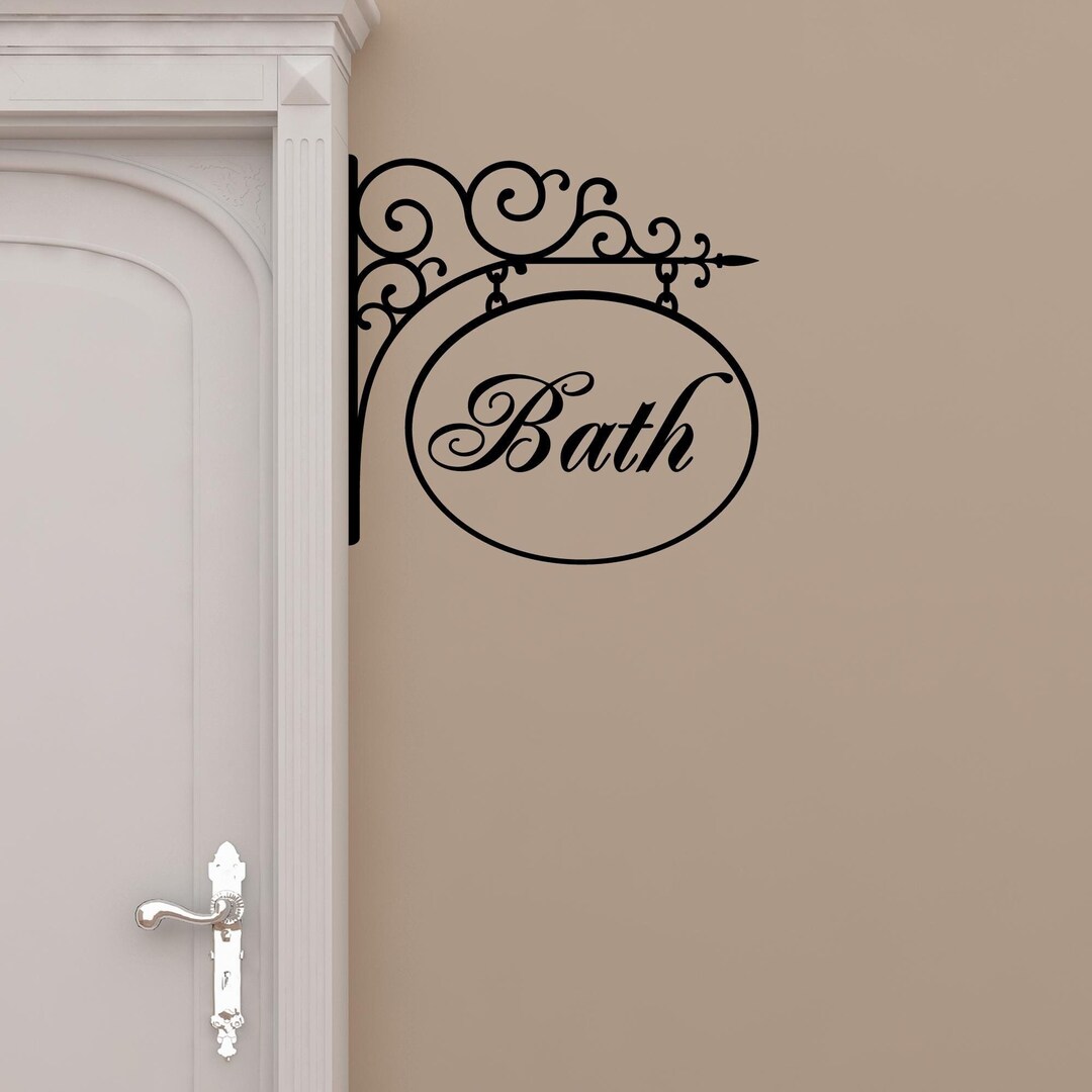 Wall Quote Vinyl Wall Decal Hanging Bath Washroom Restroom Sign ...