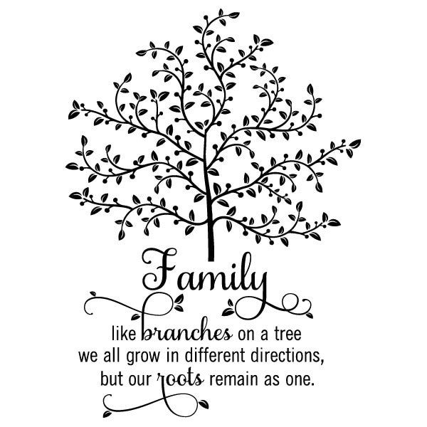 Wall Quote Decal Family Tree With Roots Branches Home Wall Art - Etsy ...