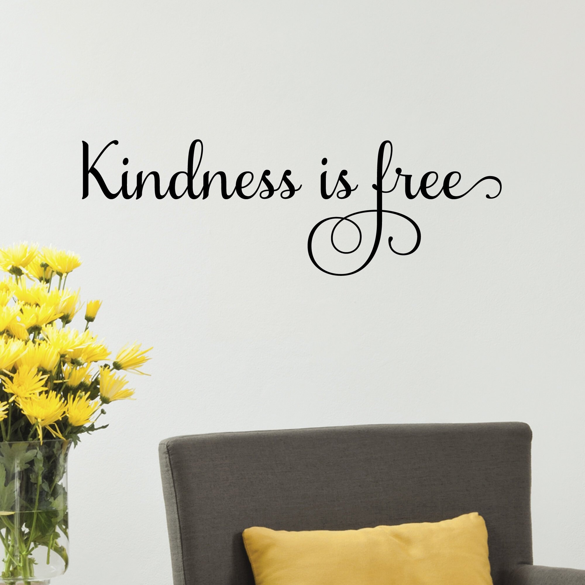 Wall Quote Decal Kindness is Free Inspirational Motivational | Etsy