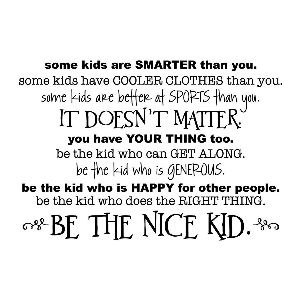 Be the Nice Kid Vinyl Wall Decal: Classroom Decor - Etsy