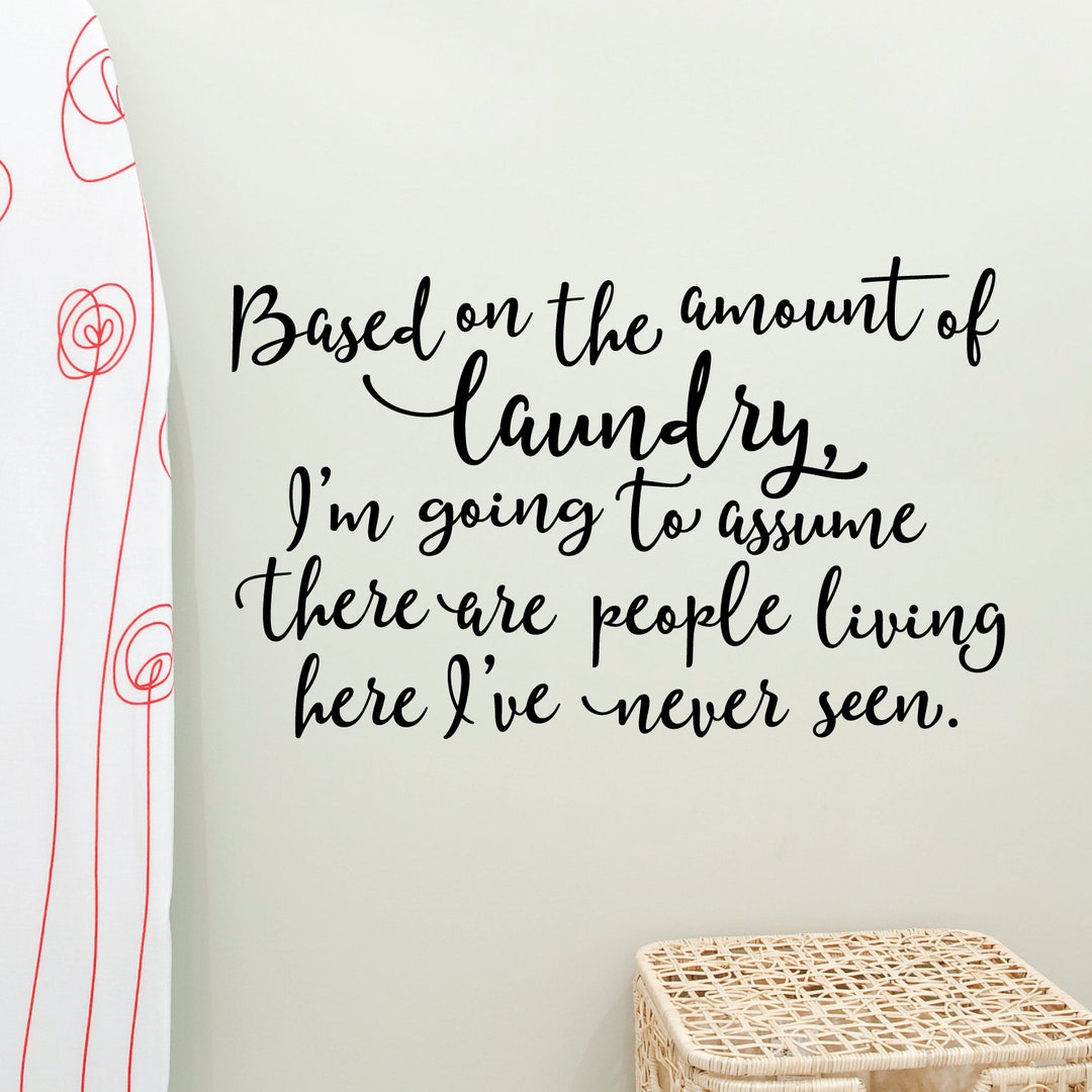 Calligraphy Laundry Room Decor, Wall Quotes Vinyl Decal, Funny Laundry ...