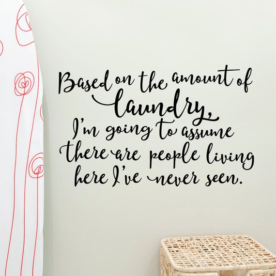 Calligraphy Laundry Room Decor Wall Quotes Vinyl Decal Funny | Etsy