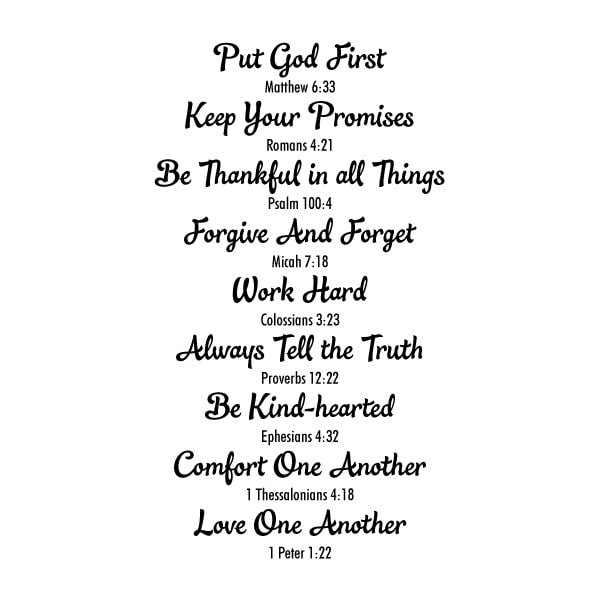 Christian Family House Rules Vinyl Wall Decal: Religious Bible Verse - Etsy