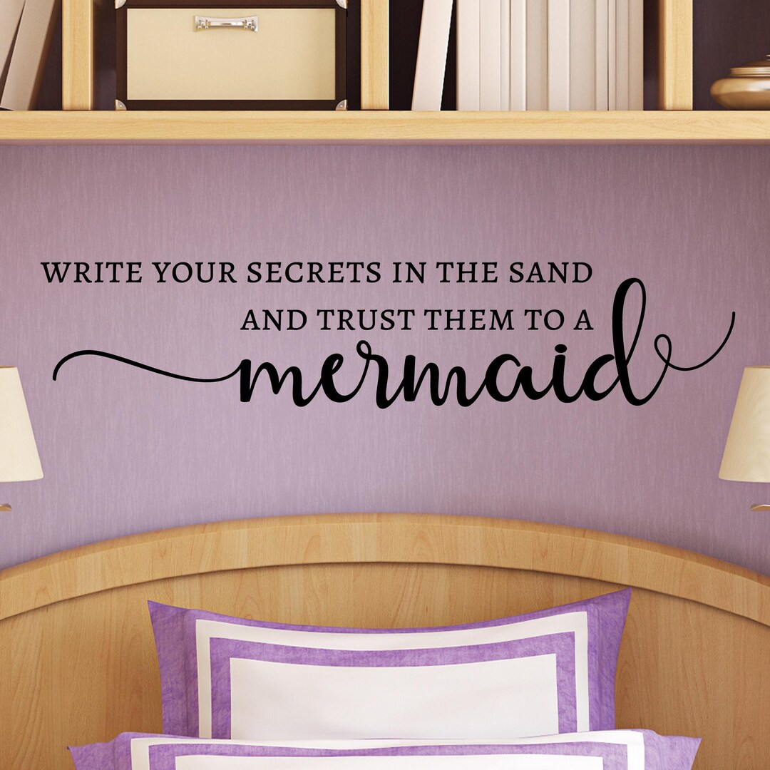 Wall Quote Decal Trust Your Secrets to A Mermaid Beach Ocean Kids ...
