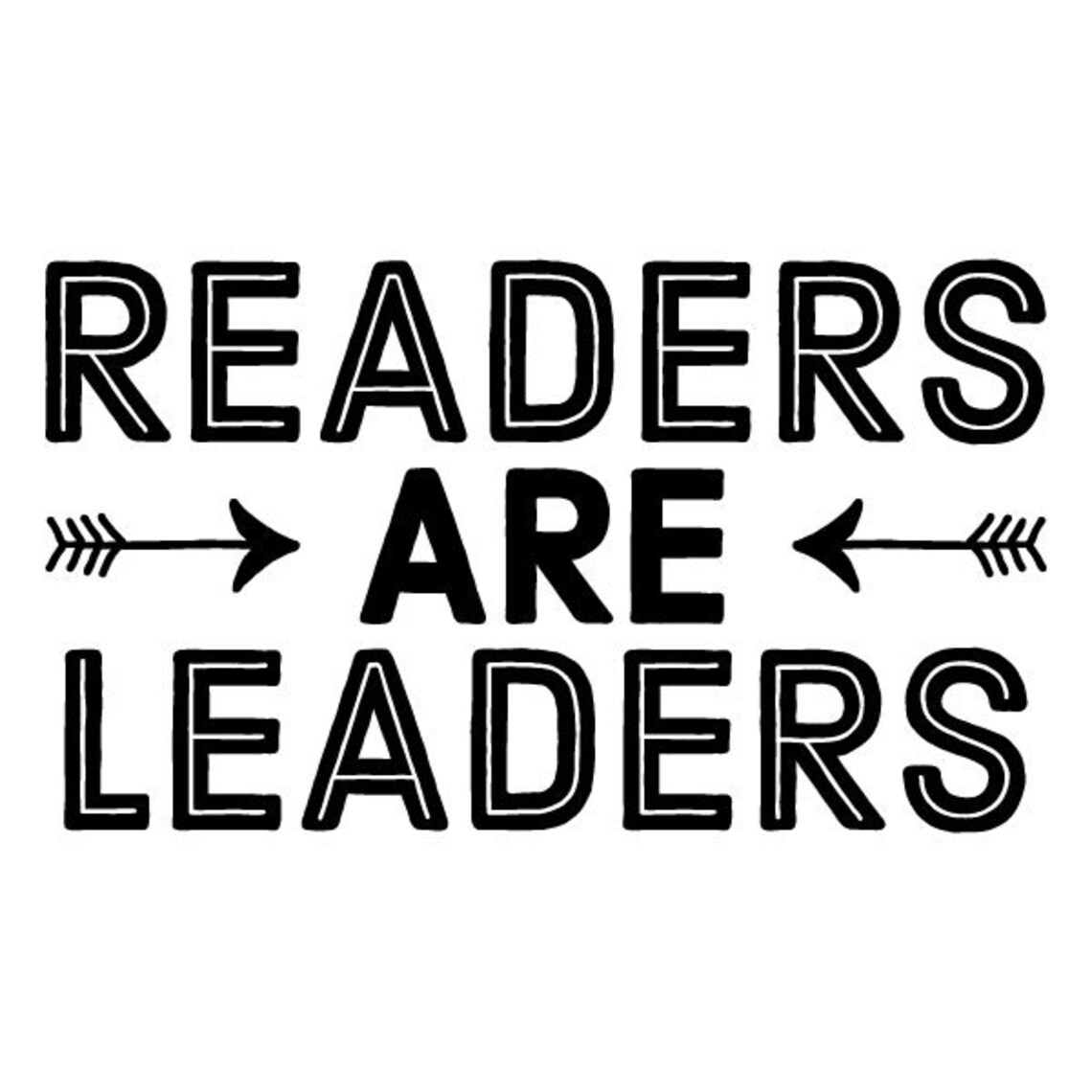 Wall Quote Readers Are Leaders Reading Book Library Shelf | Etsy