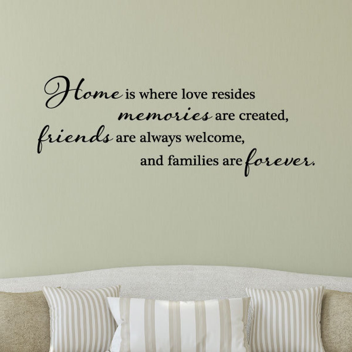 Wall Quote Decal Home is Where Love Resides Home Family Love - Etsy