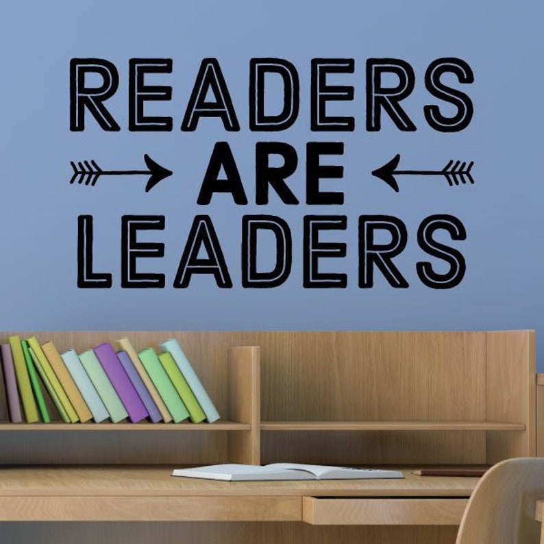 Wall Quote Readers Are Leaders Reading Book Library Shelf - Etsy