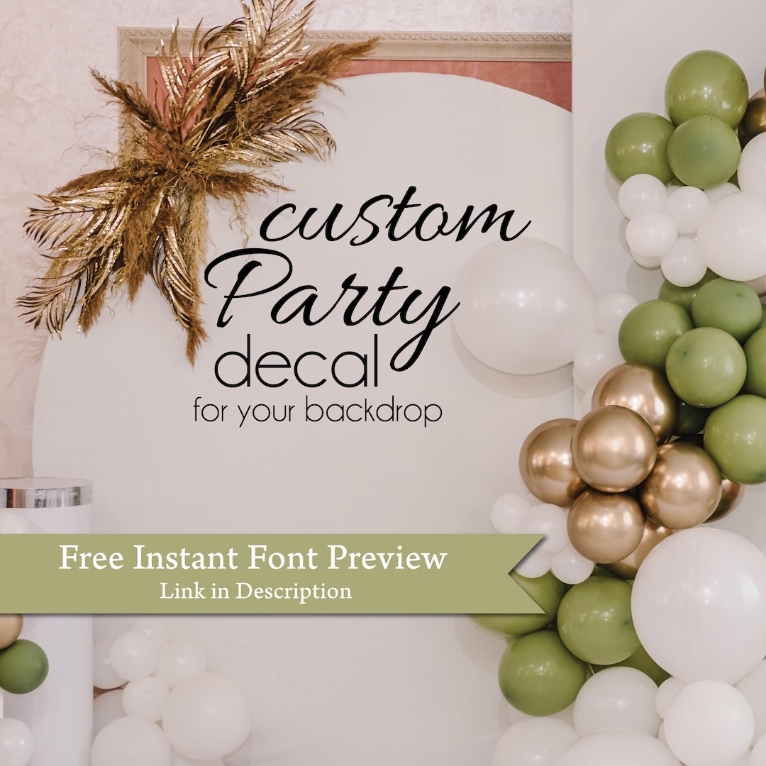 Photo Backdrop Wall Decals, Party Backdrop Mural, Custom Wall Stickers ...