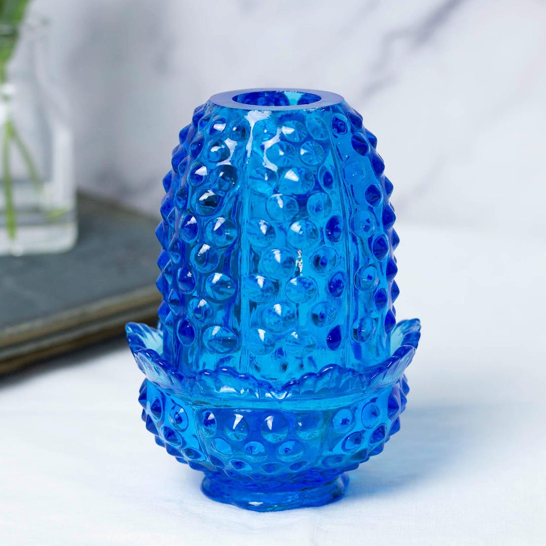 Fenton Blue Hobnail Fairy Lamp Glass - Etsy