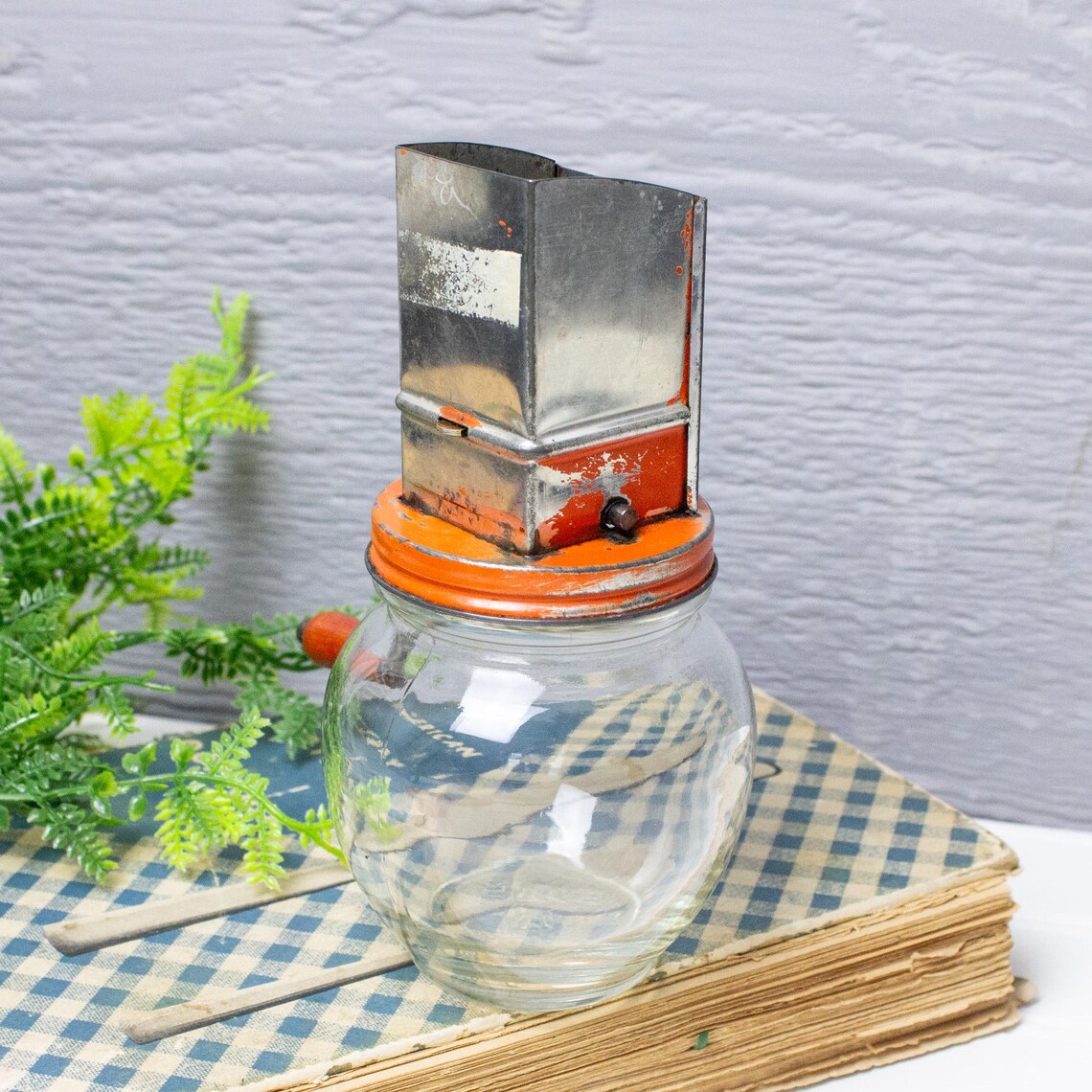 Vintage Hazel Atlas Orange Floral Nut Chopper Grinder - Etsy
