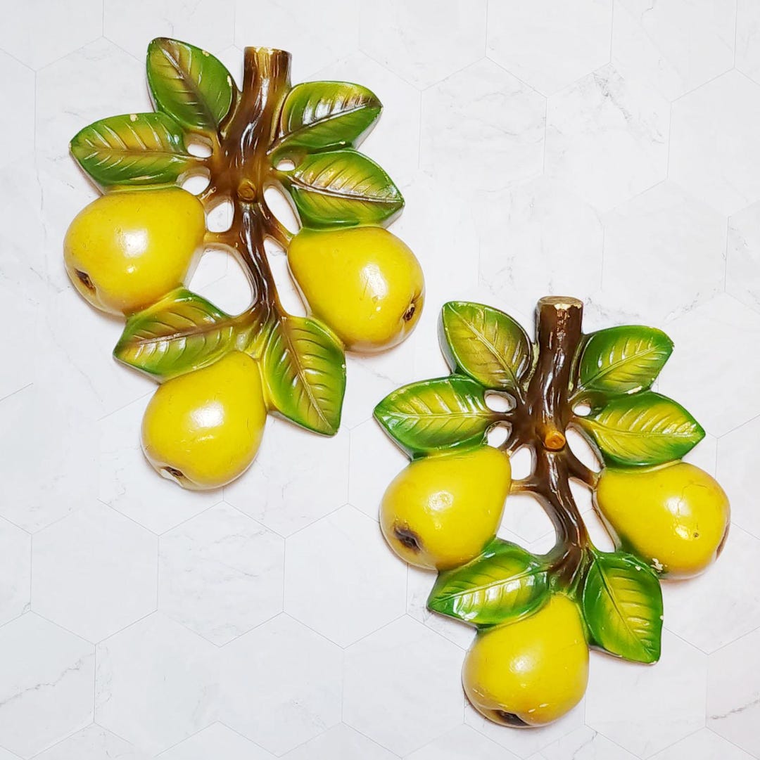 Vintage Chalkware Pear Wall Decor Plaque - Etsy