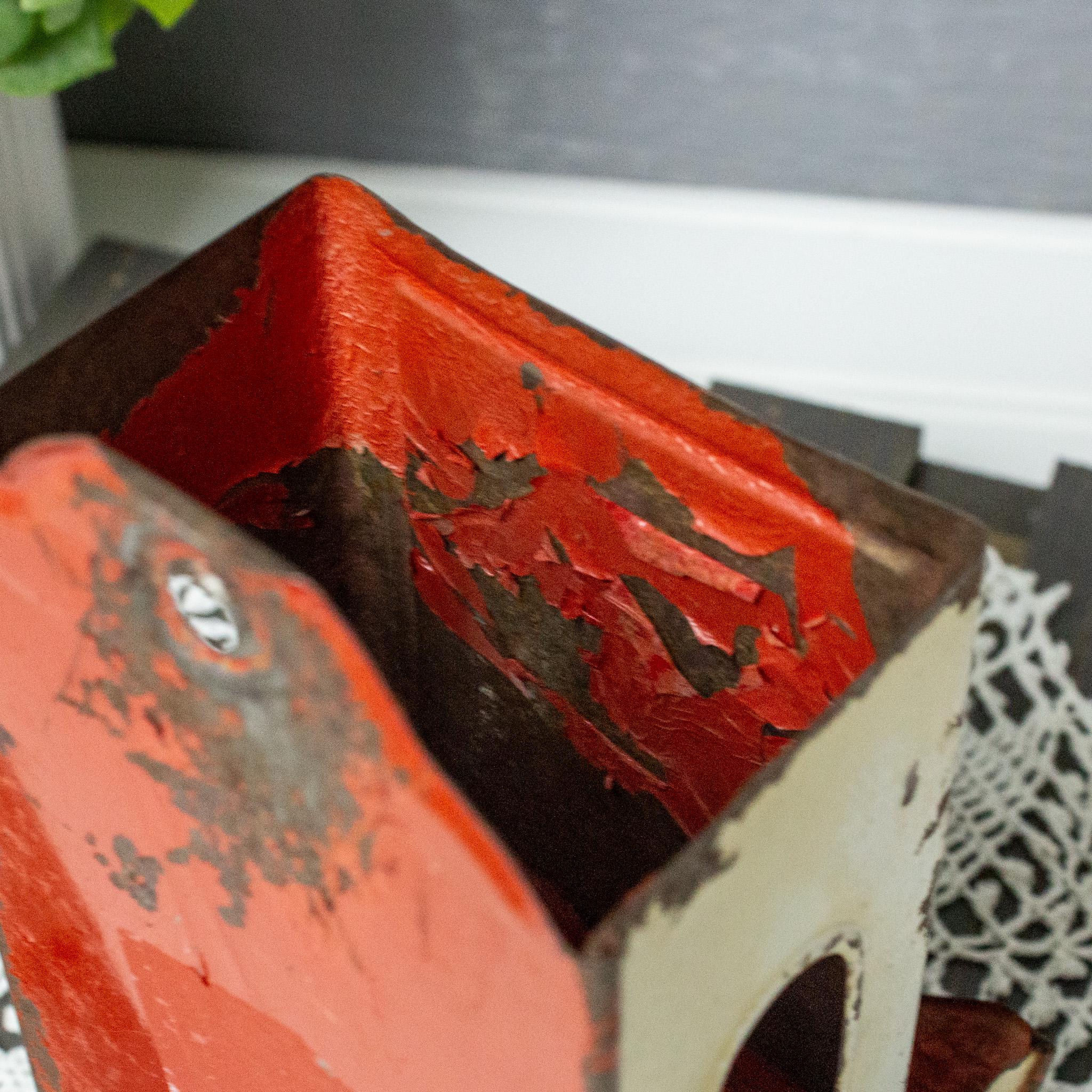 Vintage Tin Match Box Holder With Red Flowers - Etsy