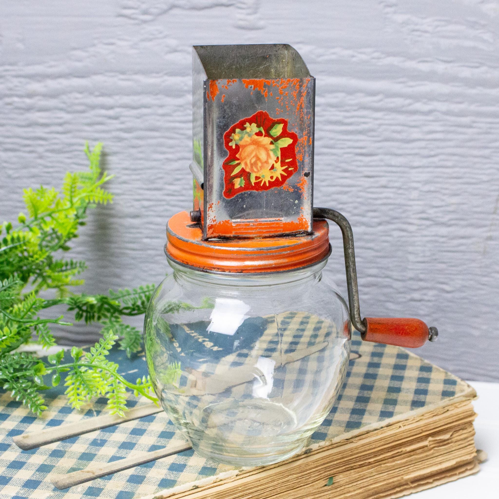 Vintage Hazel Atlas Orange Floral Nut Chopper Grinder - Etsy