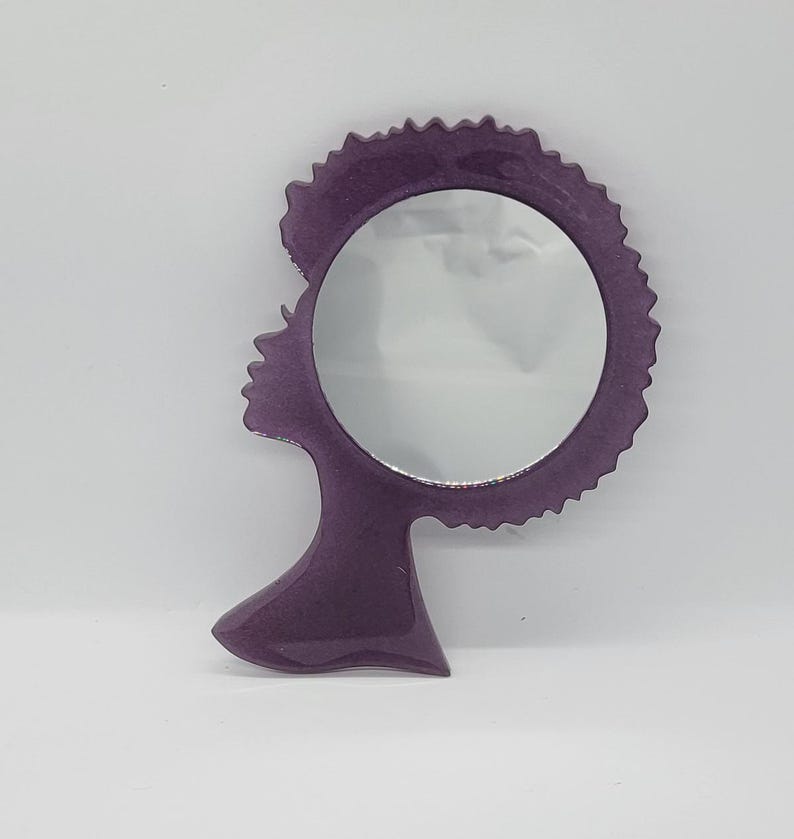 Handheld Afro Woman Acrylic Mirror 6inx4in - Etsy