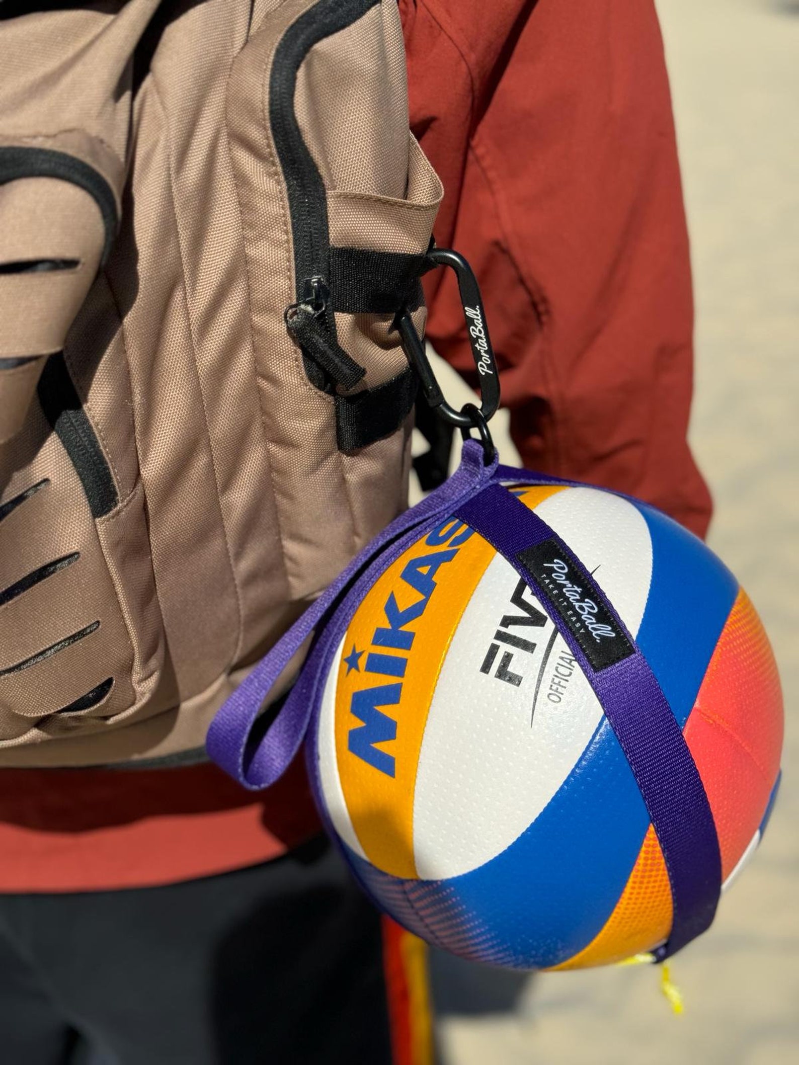 Portaball - Beach Volleyball Holder. Ball Carrying Bag, Ball Holder ...