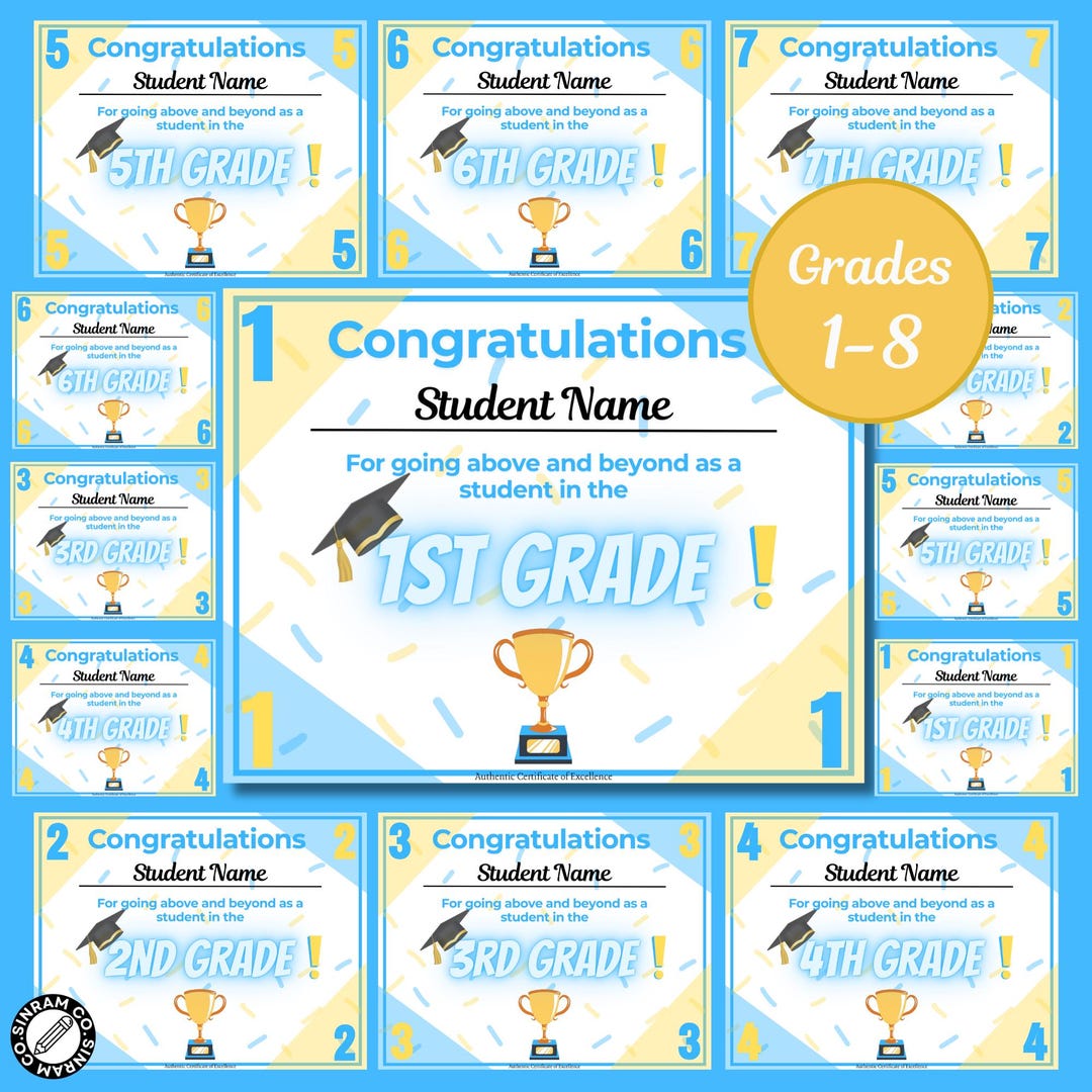 Editable Graduation Award Certificates for End of School, Celebration ...