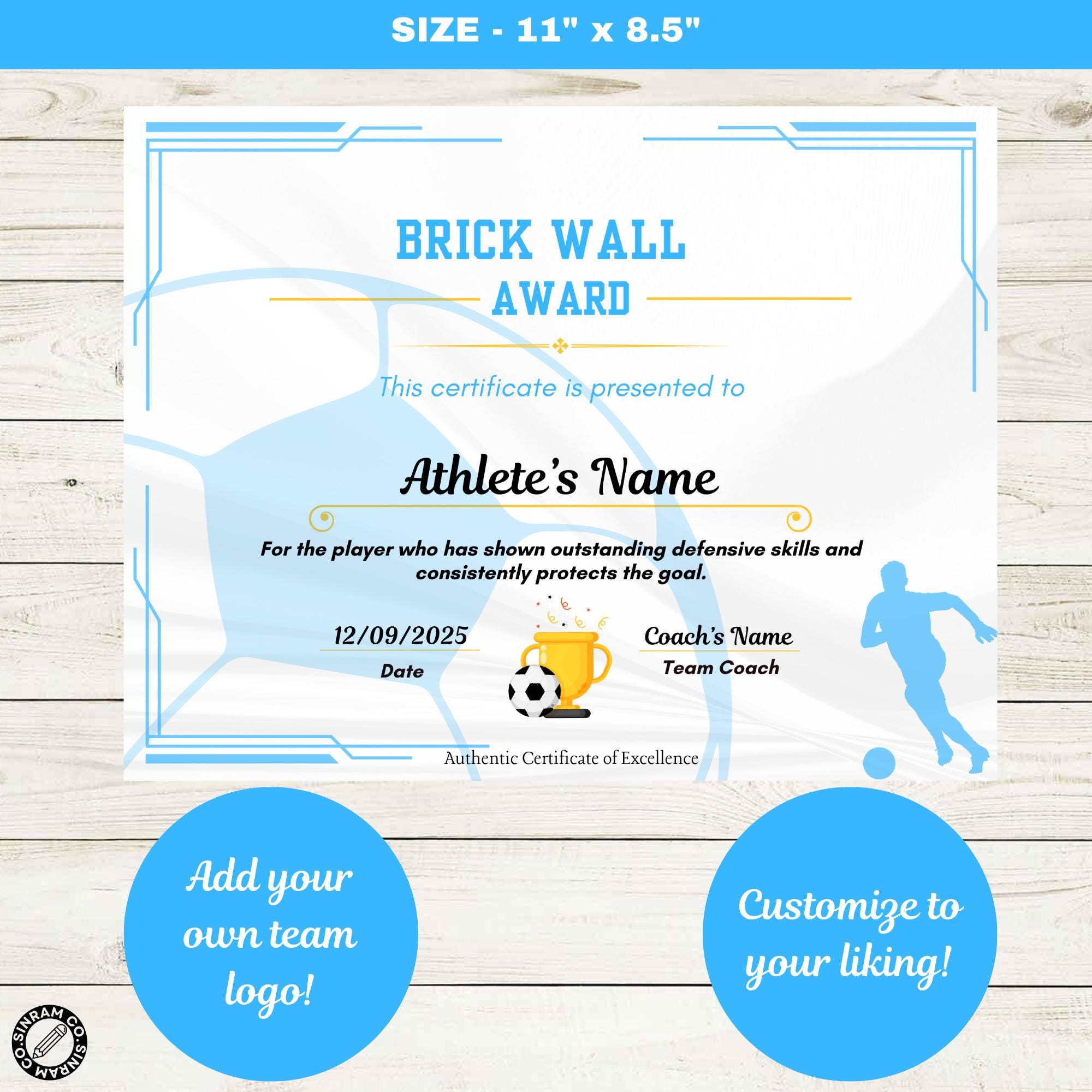 Editable Soccer Award Certificates for End of Season, Celebration and ...