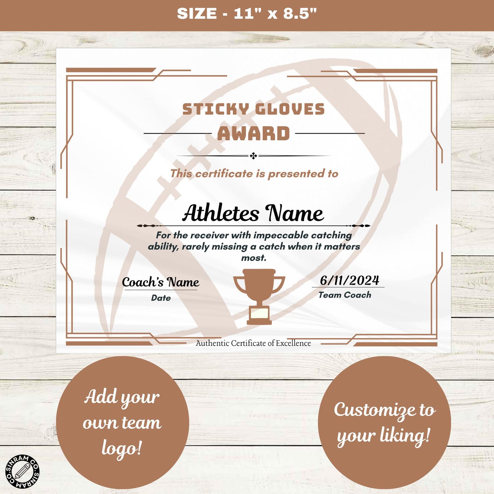 Editable Football Award Certificates for End of Season, Celebration and ...