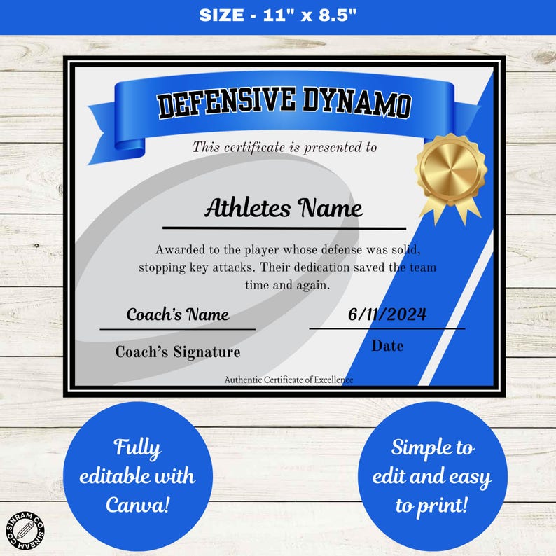 Editable Rugby Award Certificates for End of Season, Celebration and ...