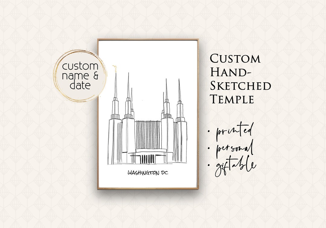 Personalized Washington DC Temple Art, Custom LDS Temple Print (digital ...