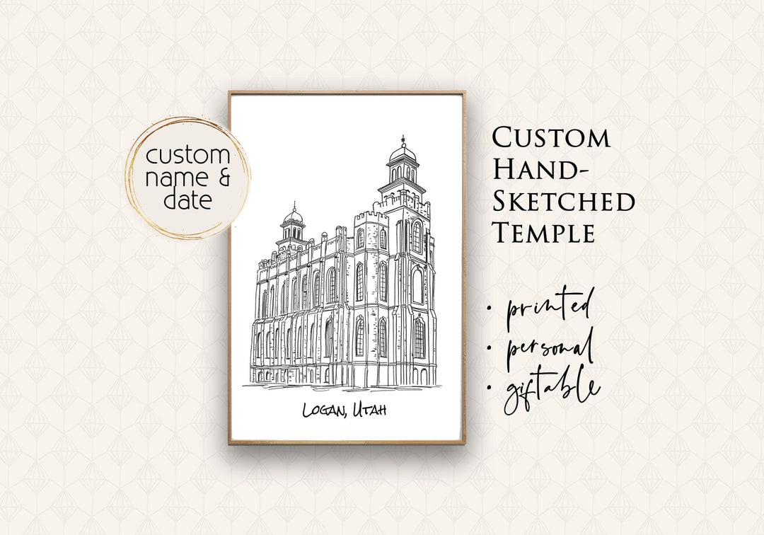Personalized Logan Utah Temple, Customizable Lds Temple, Printable ...