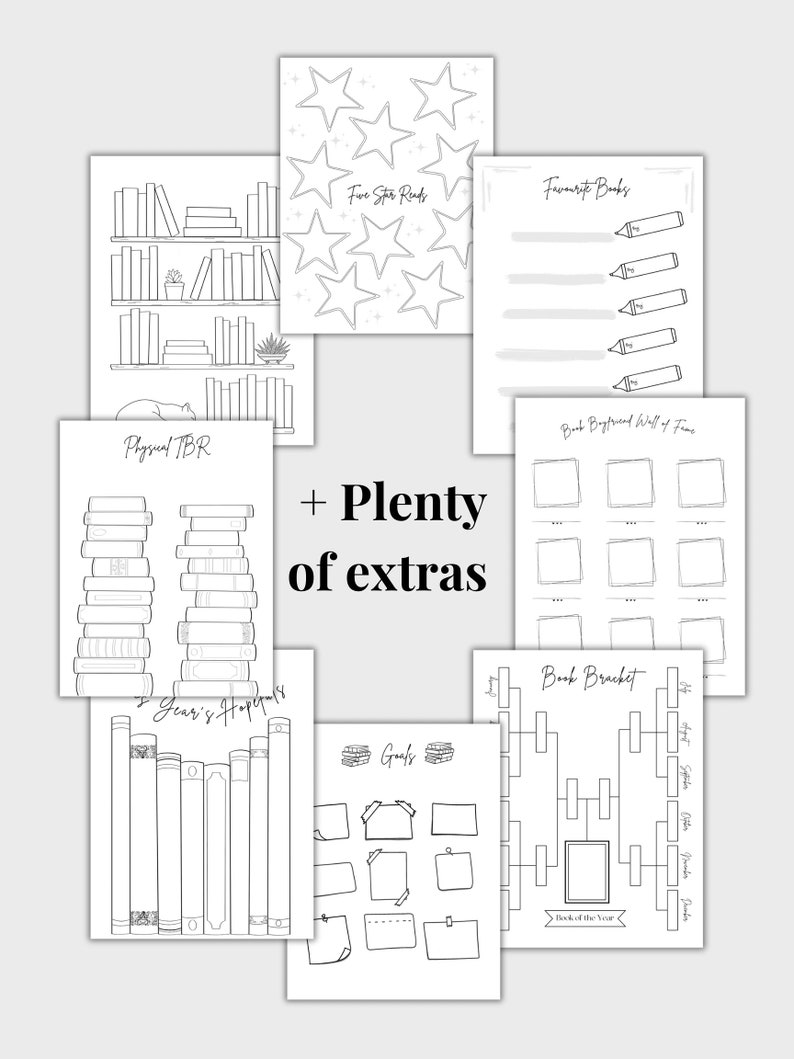 Printable Book Journal - Etsy