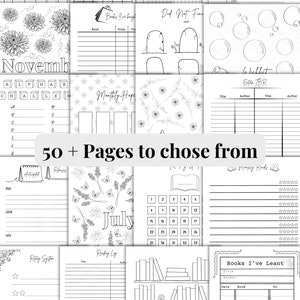 Printable Book Journal - Etsy